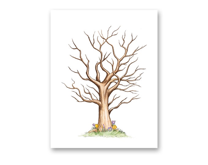 Printable Fingerprint Tree #hand-drawn #customizable Thumbprint Tree # ...