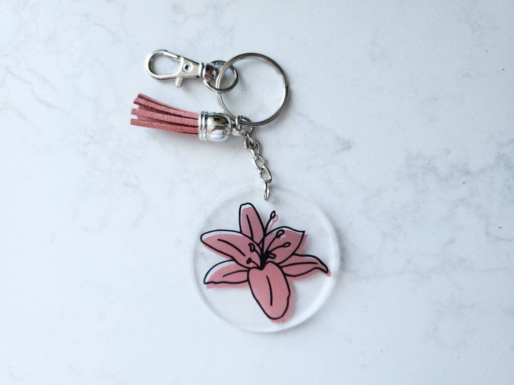 Lily Acrylic Keychain/keyring | Cute Gift Idea | Bridal Party | Teacher ...