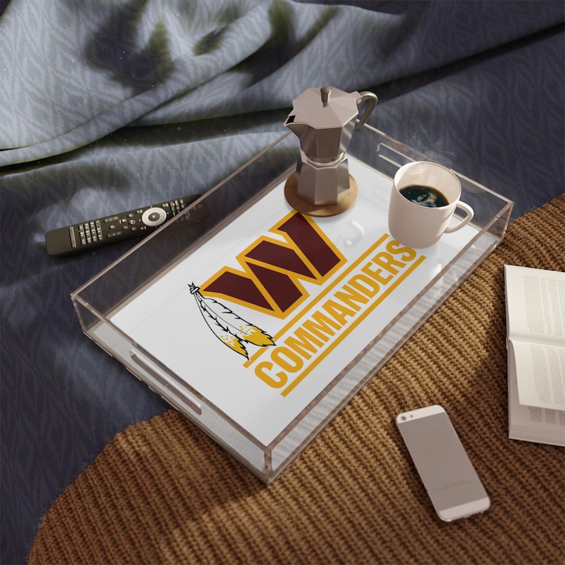 Washington Commanders Feather Logo Acrylic Serving Tray - Etsy