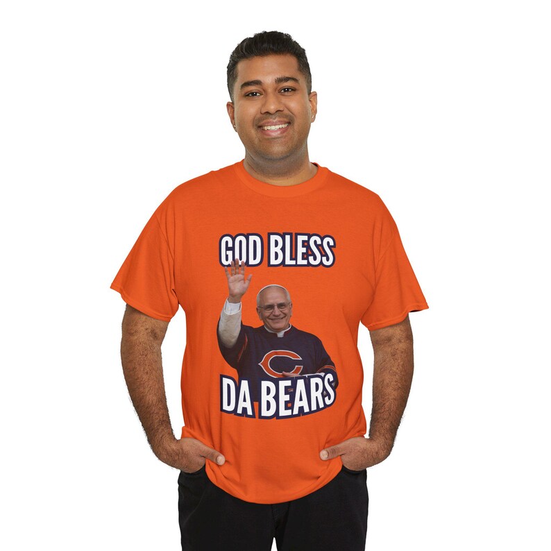 God Bless Da Bears Pope Leo XIV Shirt , Funny Chicago Bears T-shirt ...