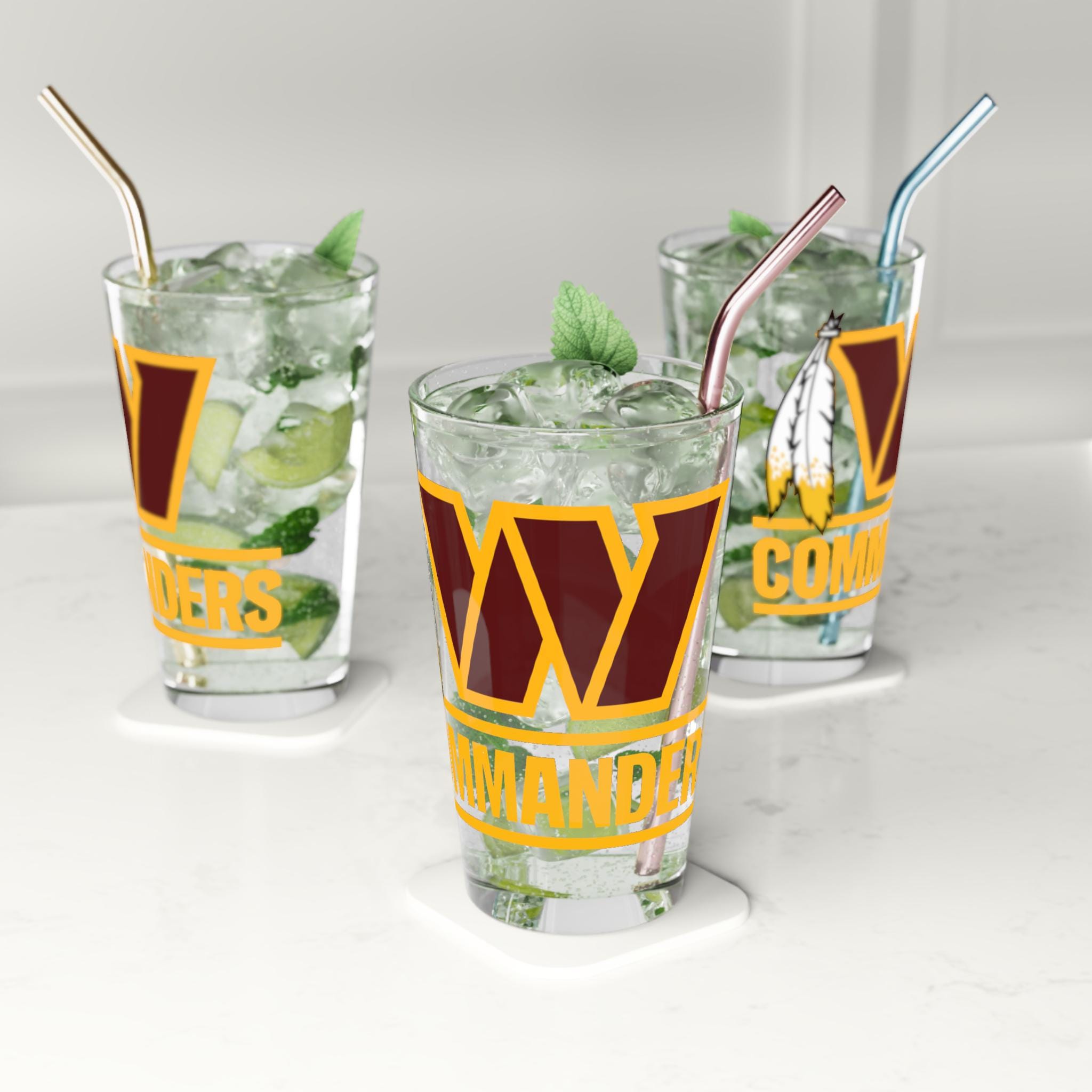 Washington Commanders Feather Logo Pint Glass, 16oz - Etsy