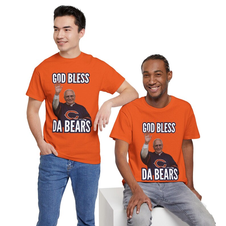 God Bless Da Bears Pope Leo XIV Shirt , Funny Chicago Bears T-shirt ...