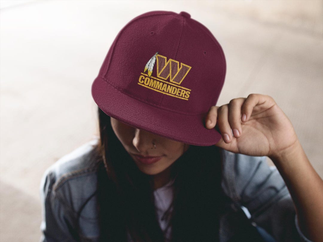 Washington Commanders Feather Logo Maroon/burgundy Flat Bill Snapback ...