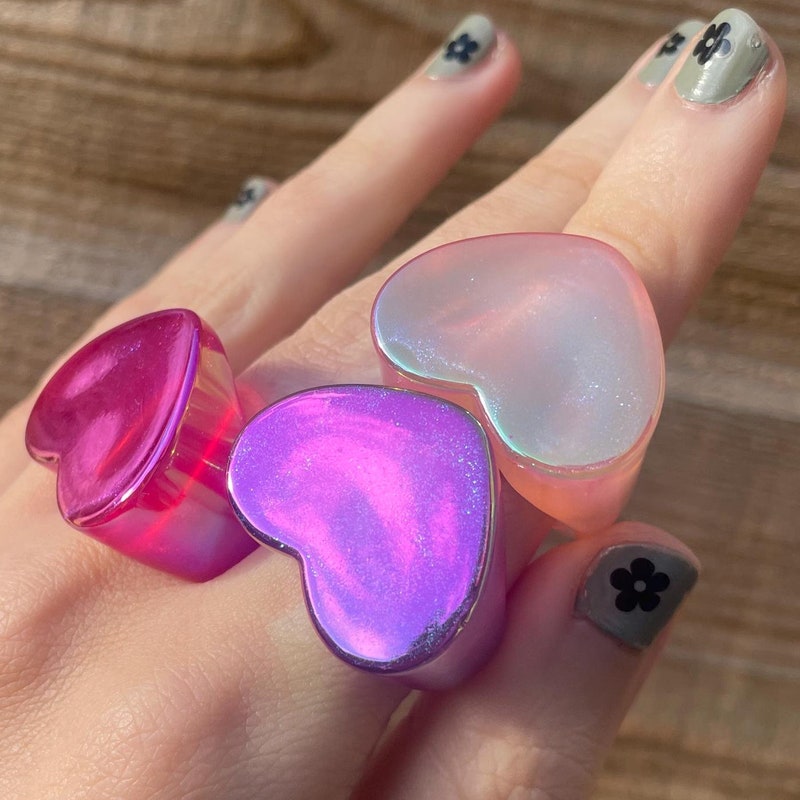 Heart Ring in Acrylic - Etsy UK