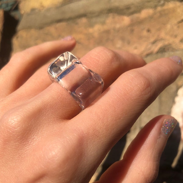 Clear Resin Ring - Etsy