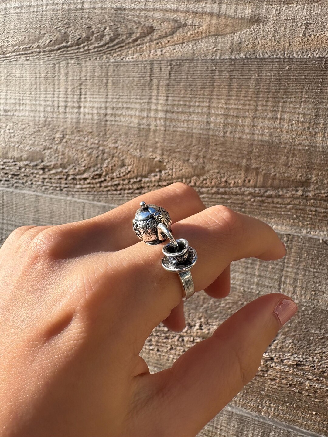 Tea Party Statement Rings - Tea Cup Metal Rings - Gifts for Her - Etsy