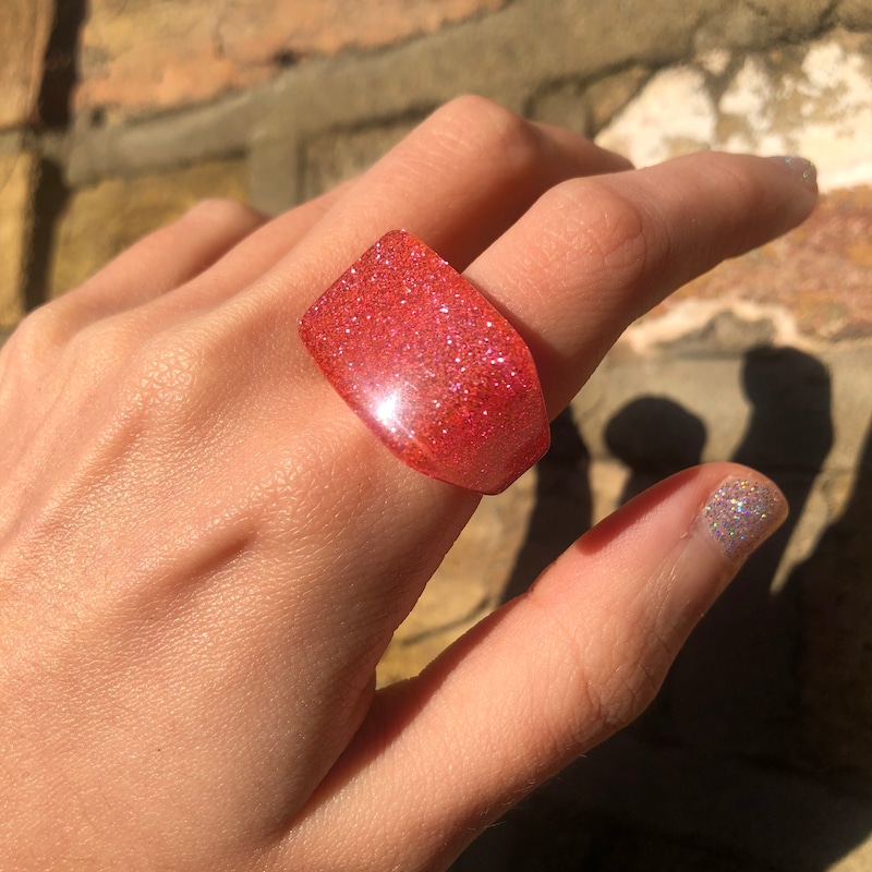 Resin Glitter Ring - Etsy