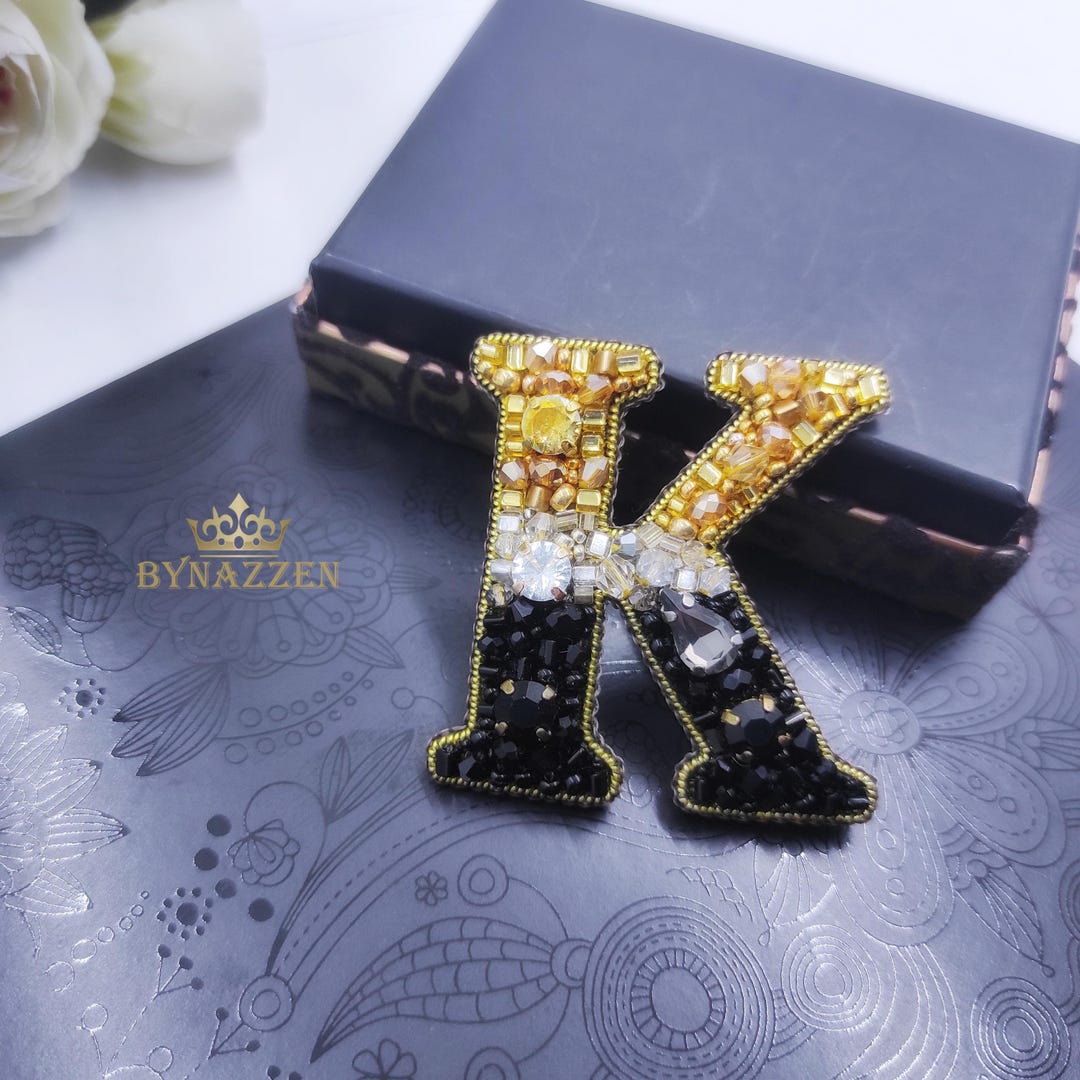 Custom Design Crystal Letter K, Custom Name K Brooch, Custom Birthday ...