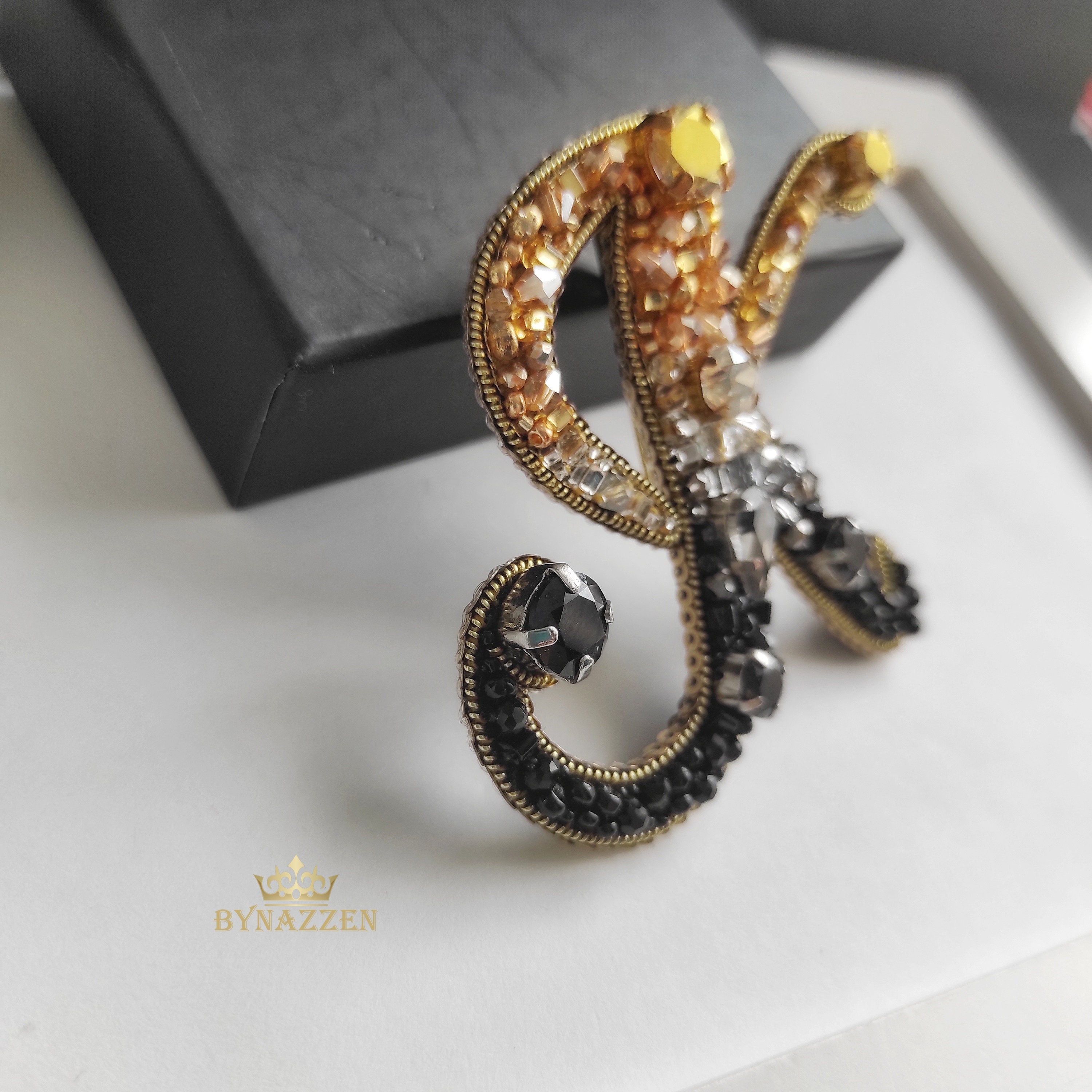Custom Design Letter K Brooch, Custom Name Brooch, Personalized ...