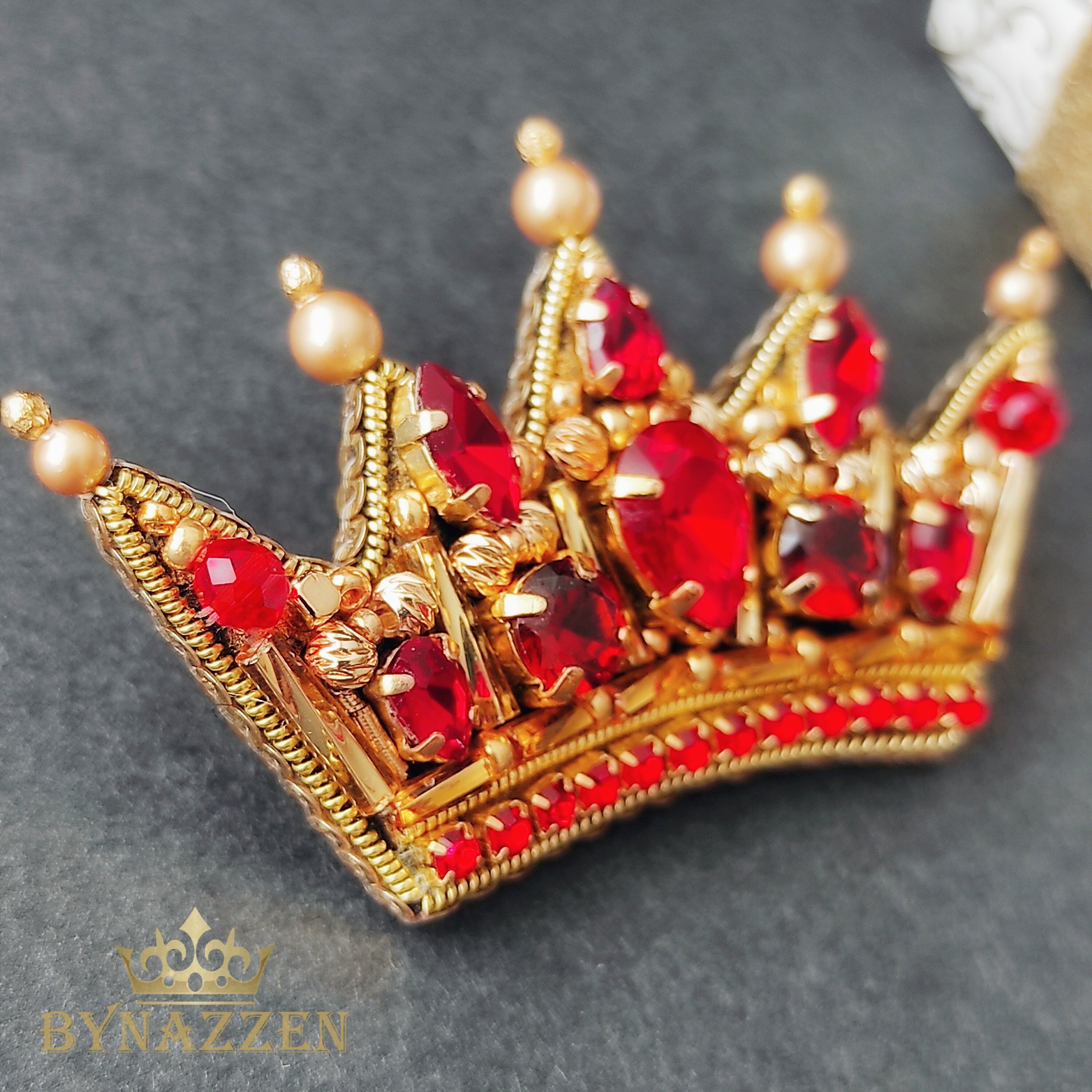 Handmade Crown Brooch Royal Red Crown Brooch for Women - Etsy