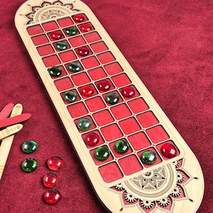 Tablan Board Game: Ancient India Wooden Game With Glass Pawns - Etsy