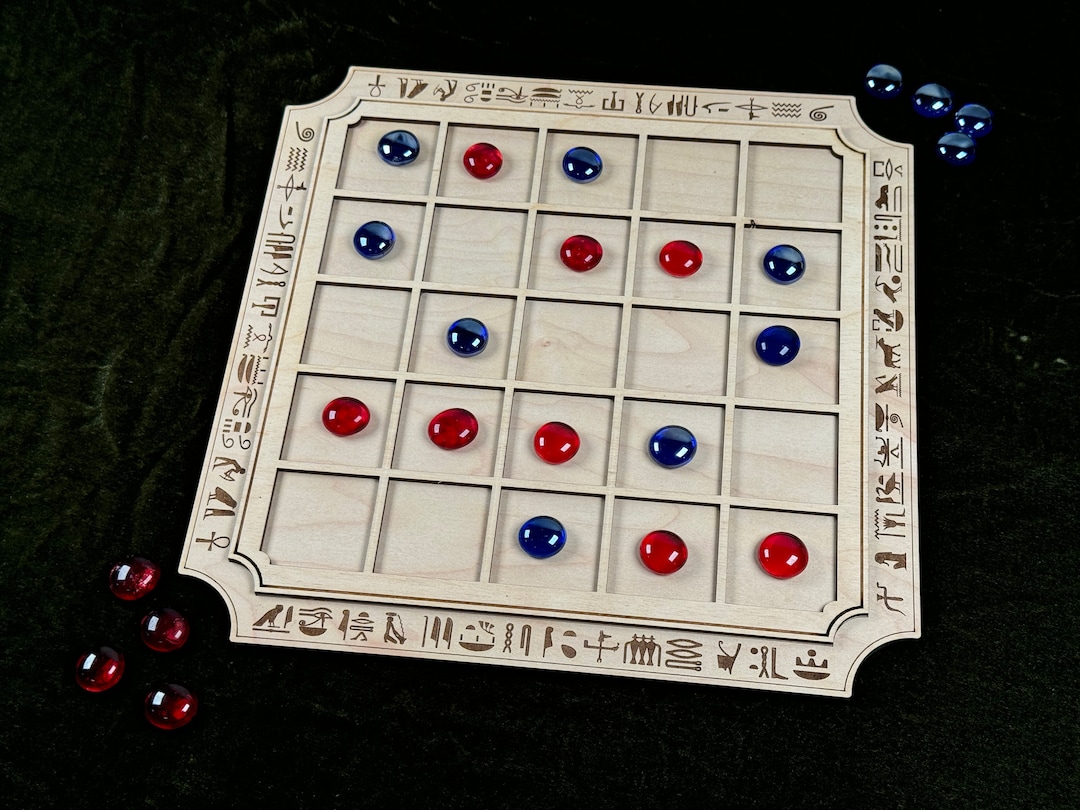 Handmade Seega Game: Ancient Egyptian Strategy Game With Glass Pawns - Etsy