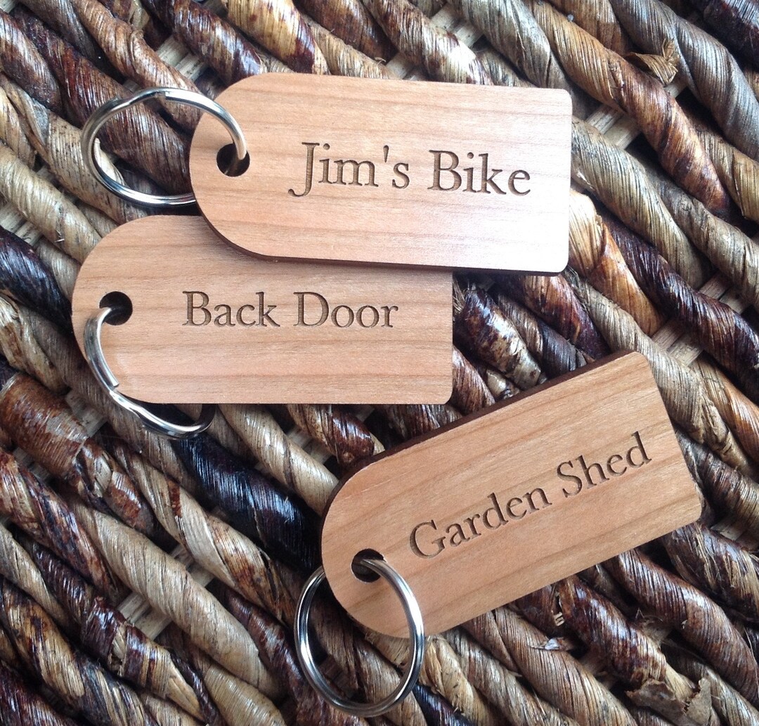 Engraved Key Fob. Maple Keyring. Personalised. Customised Wooden Key ...