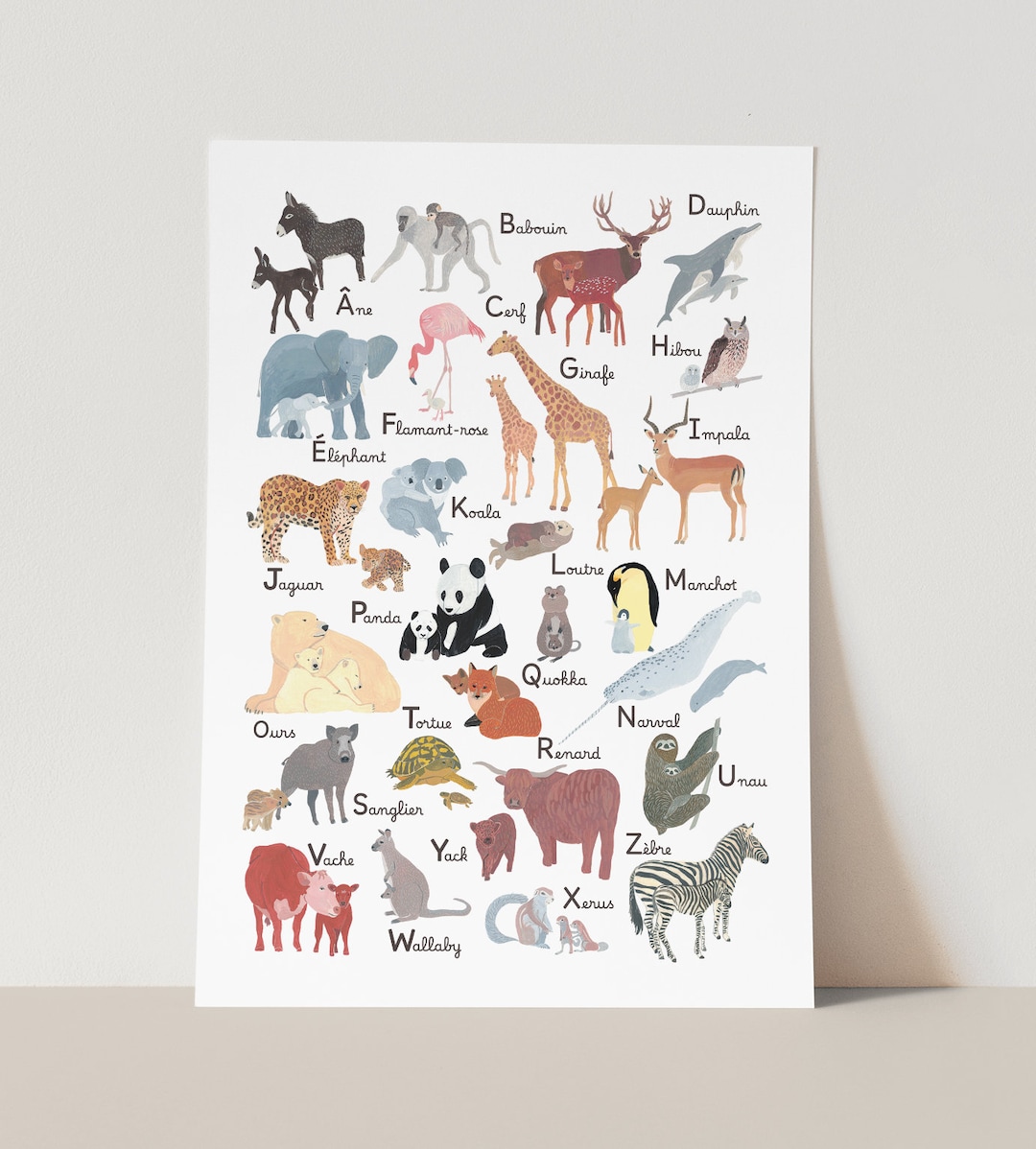 Printable Alphabet Poster of Animals and Their Babies - Etsy Australia