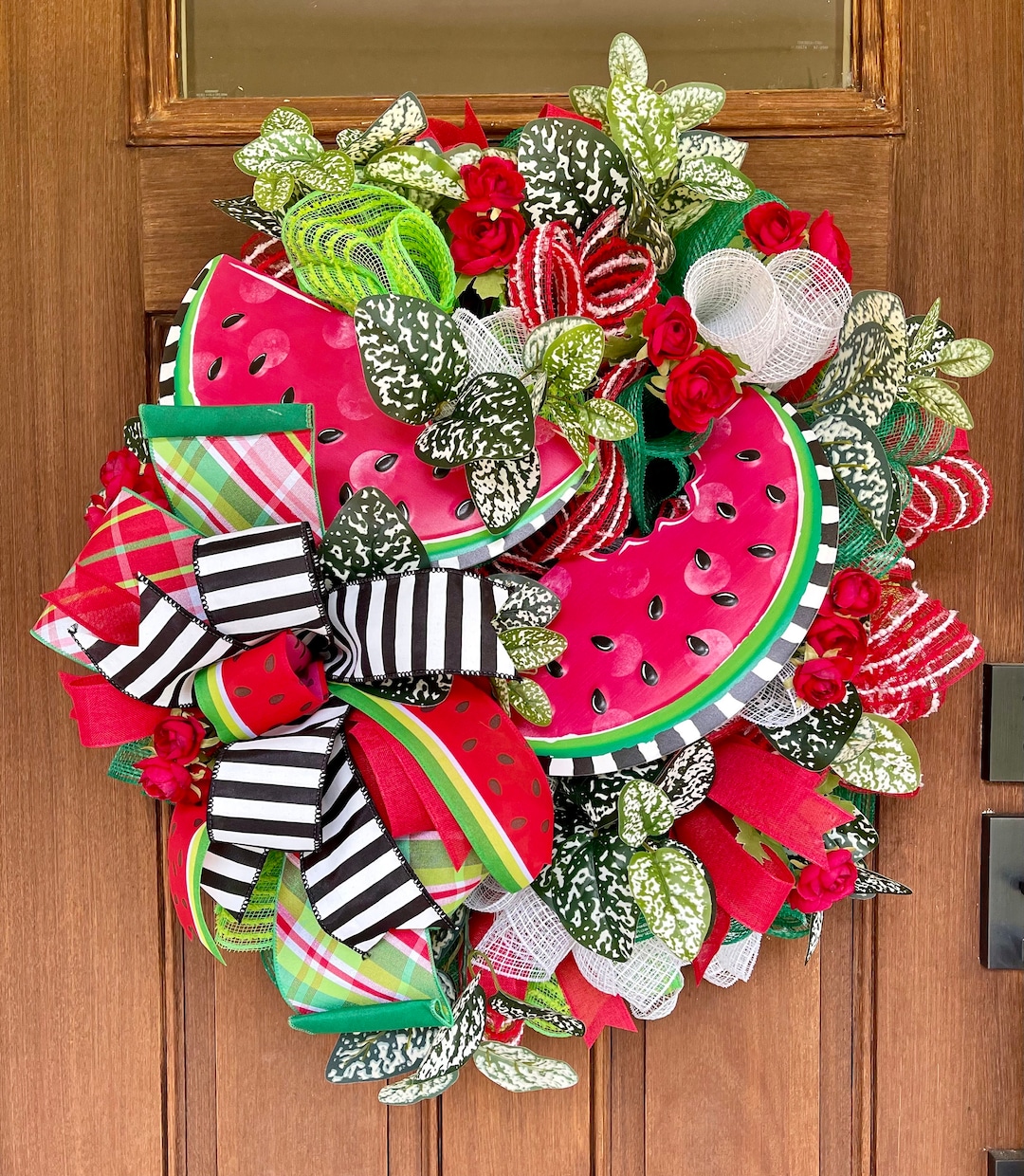 Watermelon Wreath for Your Front Door, Summer Wreath, Watermelon Decor ...