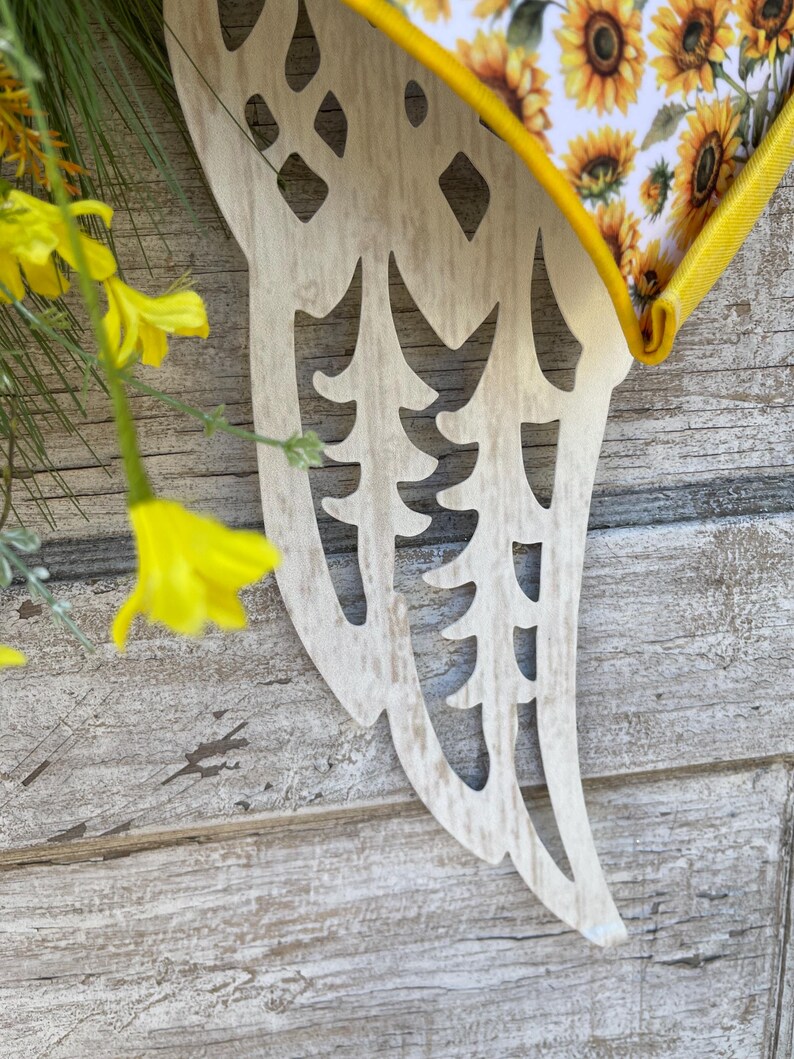 Angel Wing Sunflower Wreath: Cream Metal Filigree, Butterfly Decor - Etsy