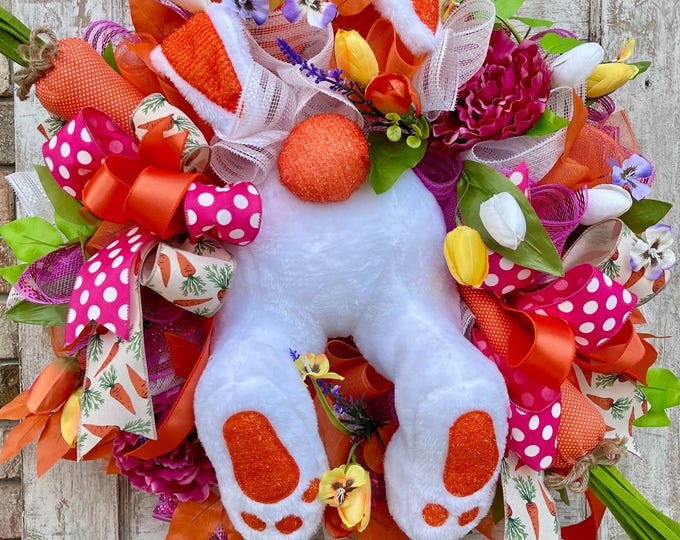 Spring Wreath, Spring Bunny Wreath, Easter Wreath, Easter Decor, Easter ...