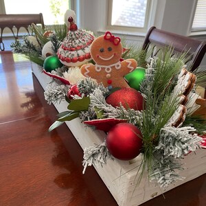 Red and Green Gingerbread Centerpiece Long Christmas - Etsy