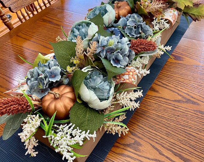 Fall Centerpiece, Neutral Thanksgiving Table Decor, Low Profile Cream ...
