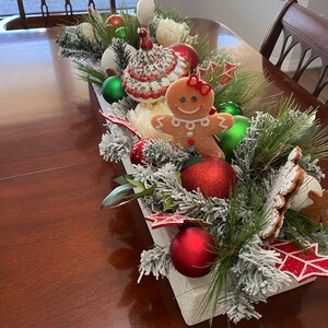 Red and Green Gingerbread Centerpiece Long Christmas - Etsy