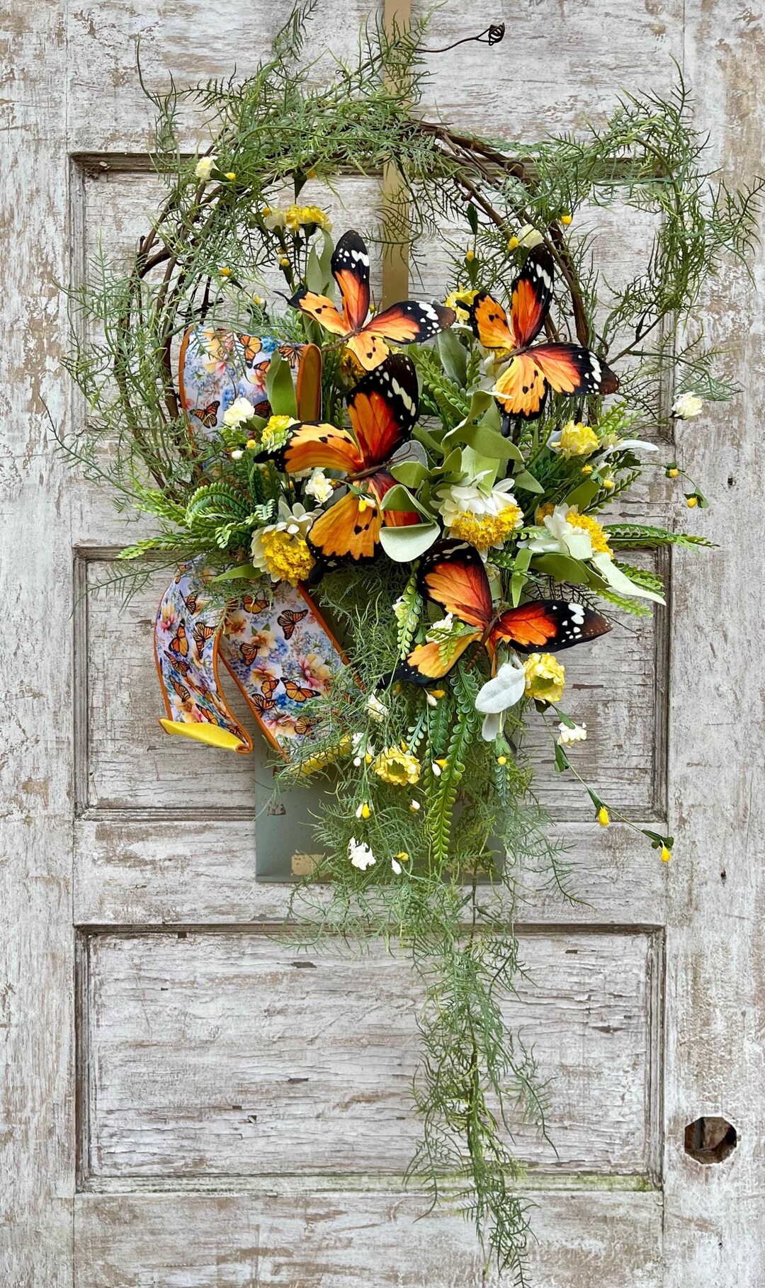 Butterfly Wreath, Spring Wreath, Spring Decor, Wreath, Monarch ...