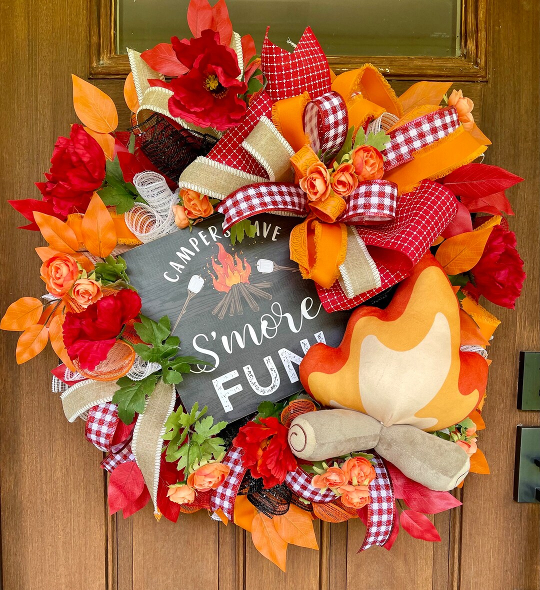 Summer Wreath for Your Front Door, Camping Smore Wreath, Marshmallow ...