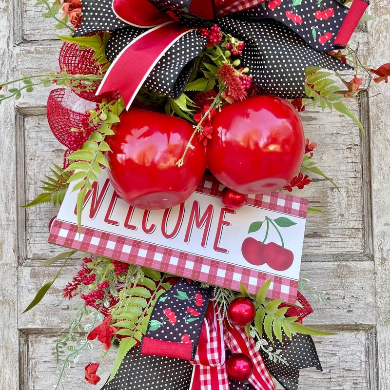 Black and Red Summer Wreath - Etsy