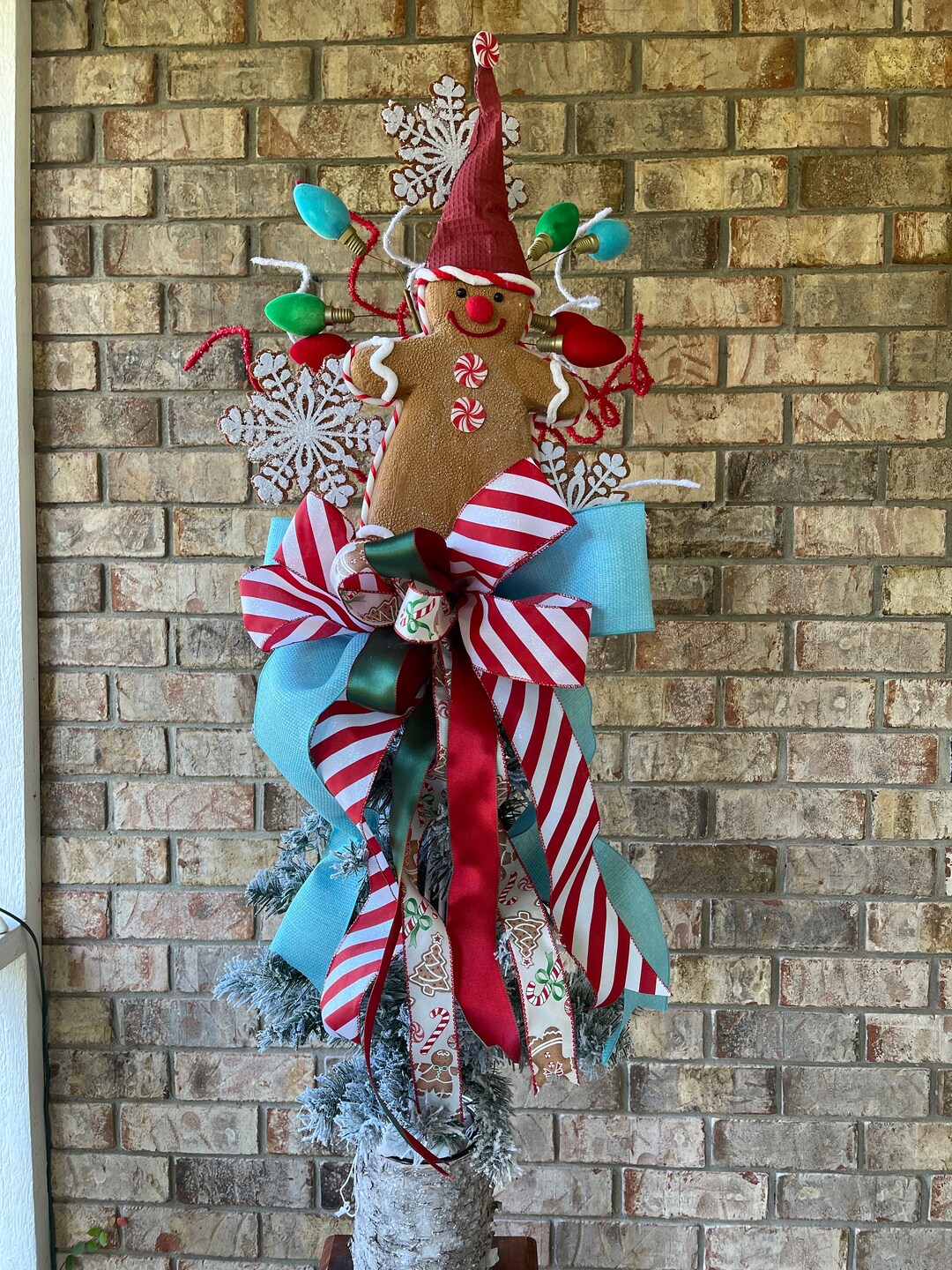 Christmas Tree Topper, Retro Gingerbread Tree Topper, Candyland Tree ...
