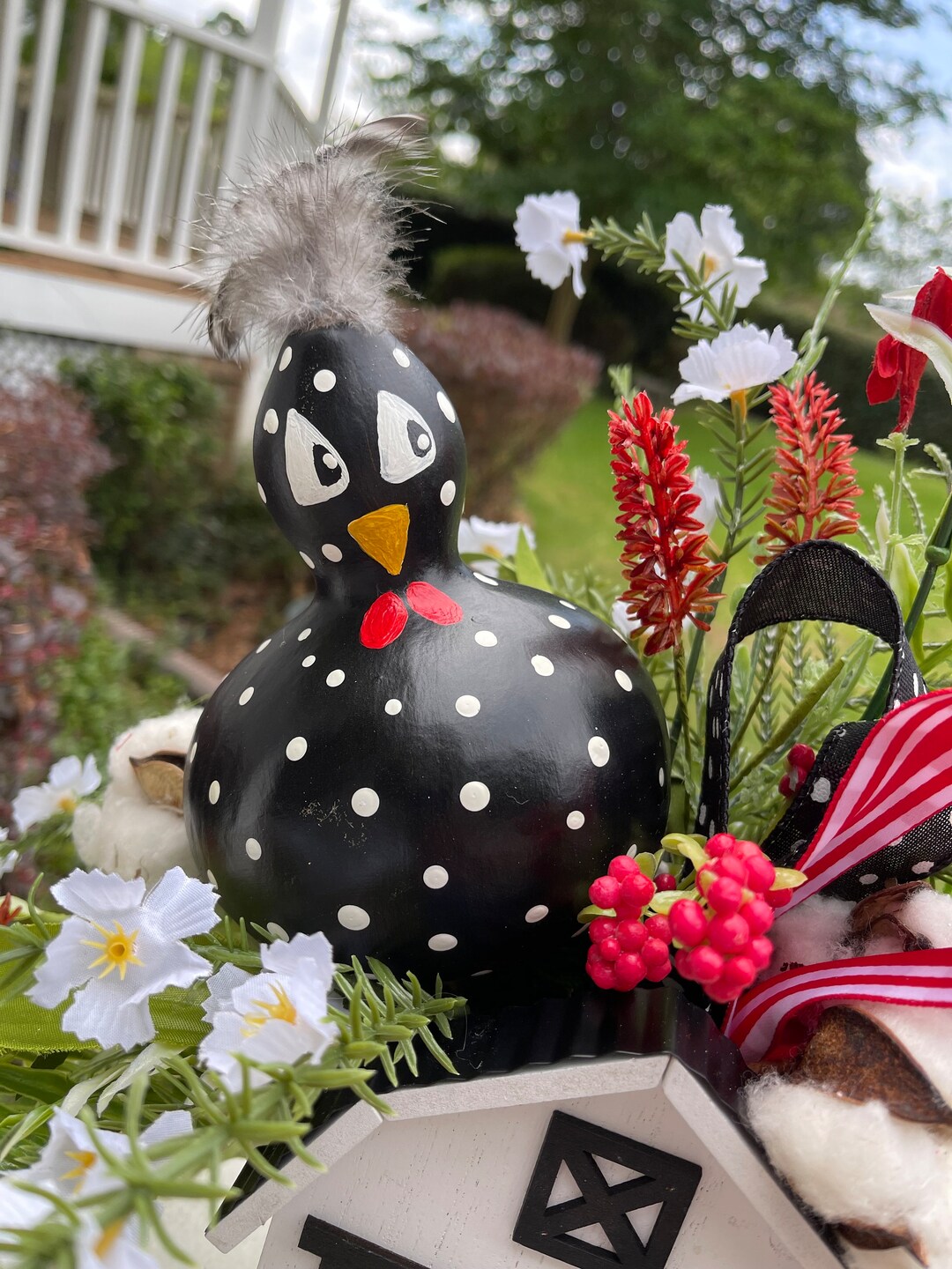 Chicken Gourd Farmhouse Centerpiece Arrangement, Country Table Decor ...