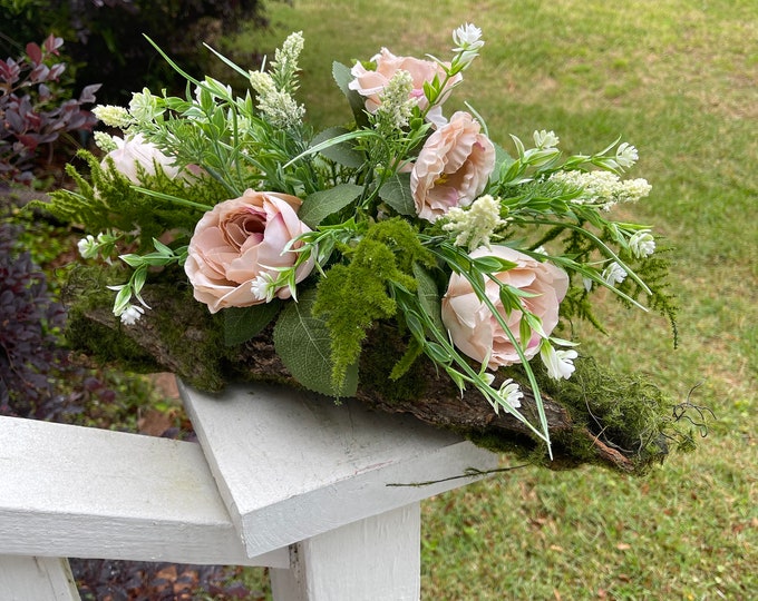 Rustic Log Greenery Centerpiece, Everyday Centerpiece in Handcrafted ...