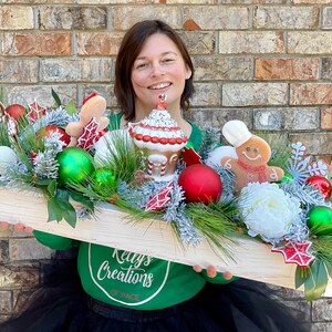 Red and Green Gingerbread Centerpiece Long Christmas - Etsy