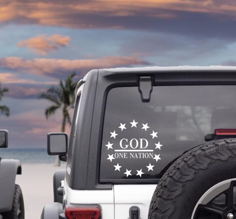 One Nation Under God Decal: Patriotic Vinyl Sticker - Etsy