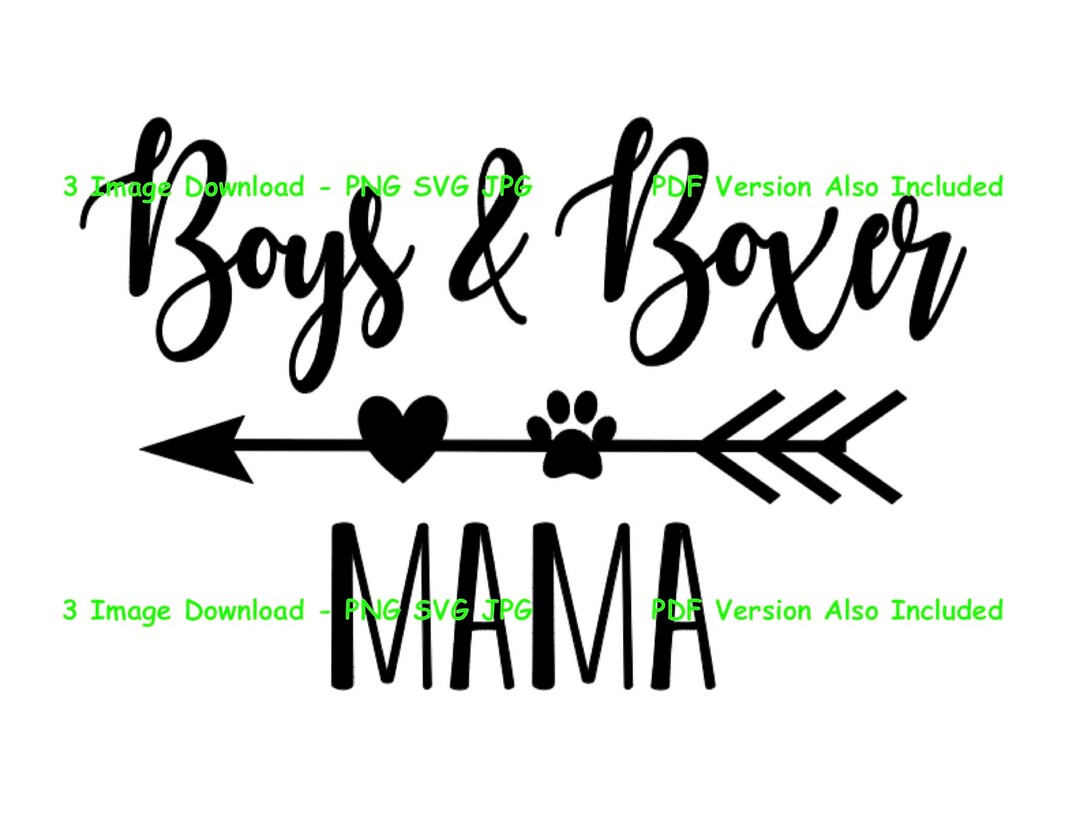 BOYS & Boxer Mama Digital Download SVG PNG Jpg Pdf - Etsy