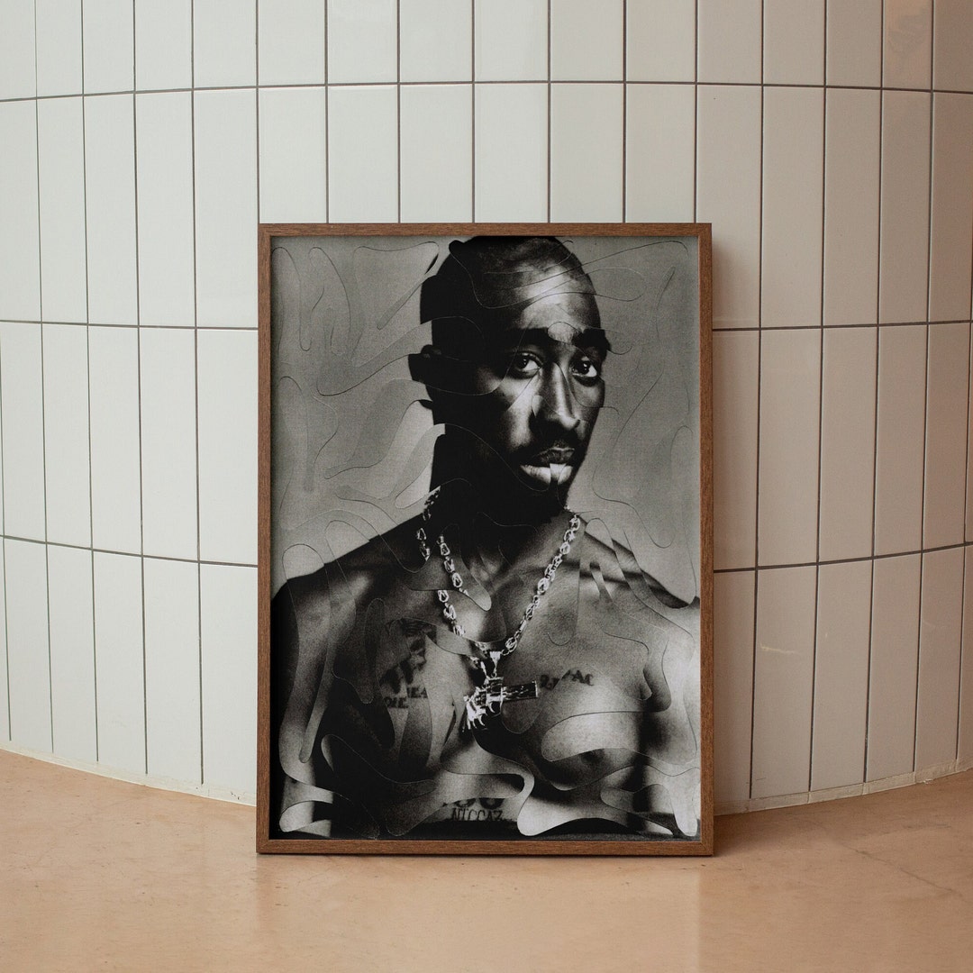 Tupac Print, Black and White, 2pac Poster, Music Studio Decor ...