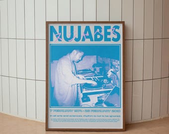NUJABES Poster, Music Wall Art, Retro Graphic, Lofi Poster, Chill Hop ...