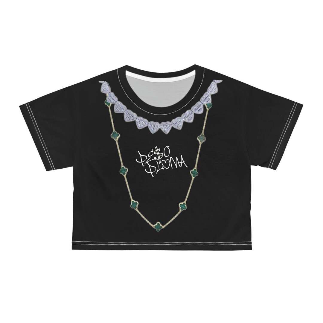 Peso Pluma Chain Crop Tee PP Double P Tour Peso Puma Merch - Etsy
