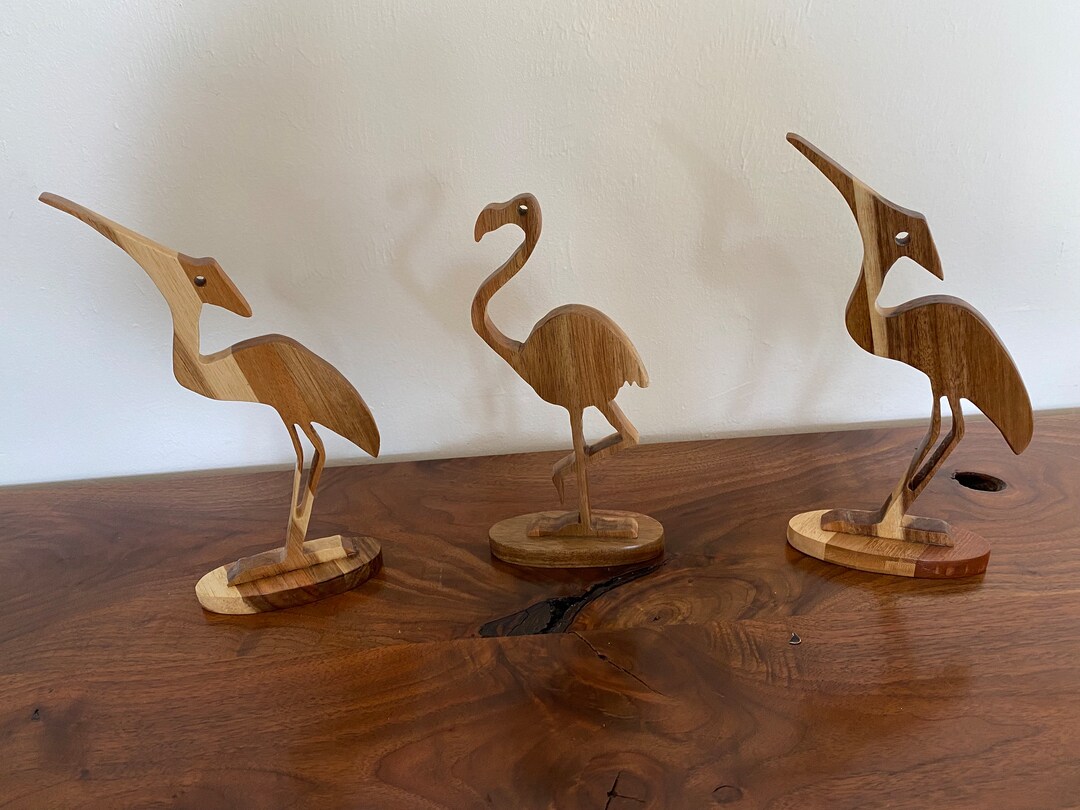 Hand Cut Scroll Saw Florida Bird Figurine Repurposed Acacia Wood - Etsy