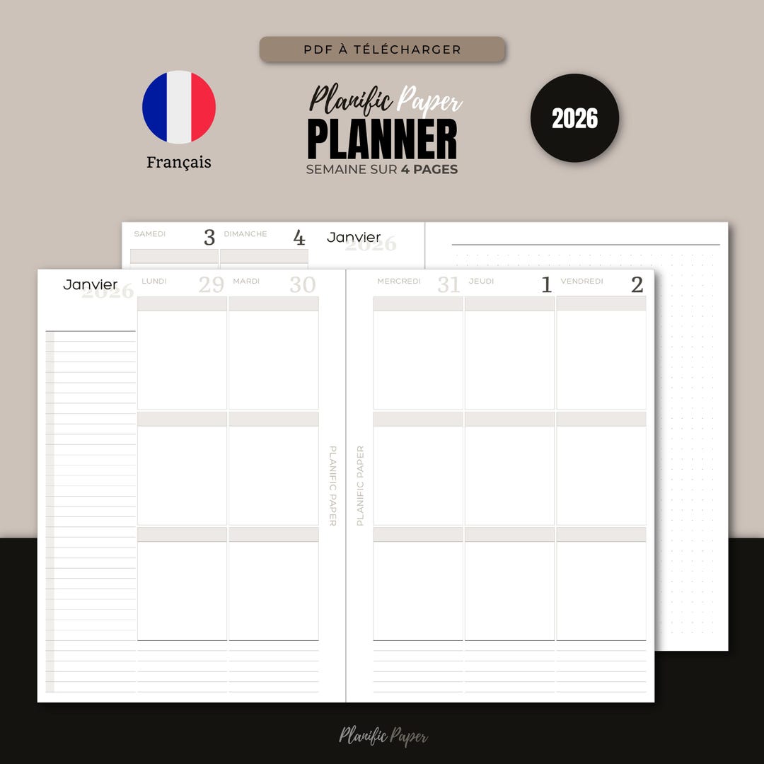 2026 Printable Planner - French - Weekly 3-block – 4-page Weekly Layout ...
