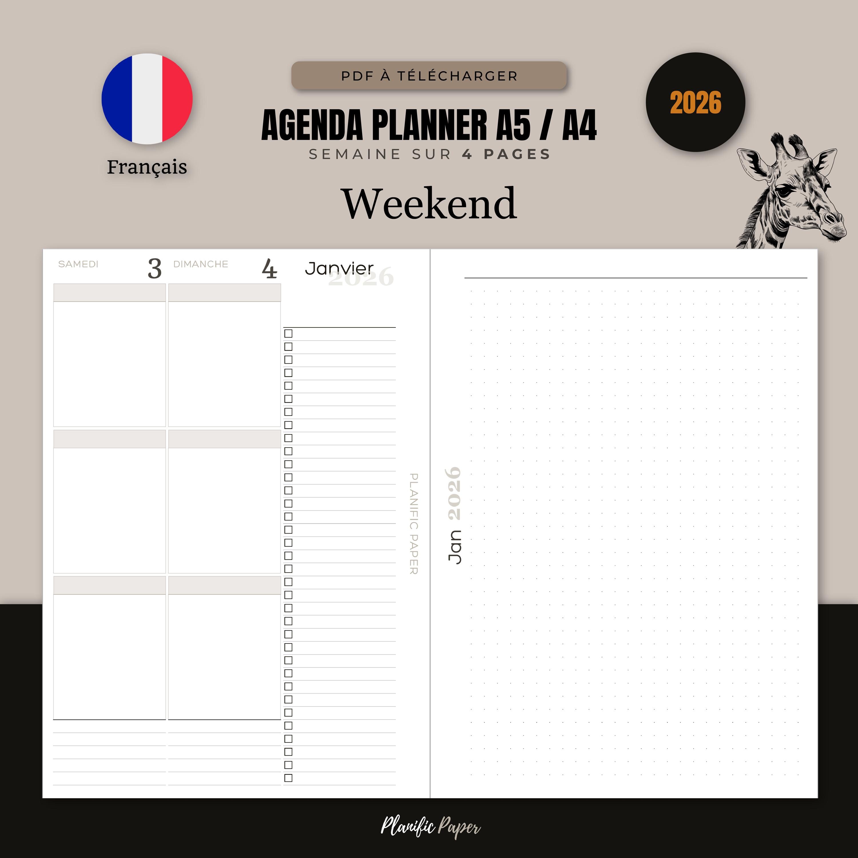 2026 Printable Planner - French - Weekly 3-block – 4-page Weekly Layout ...