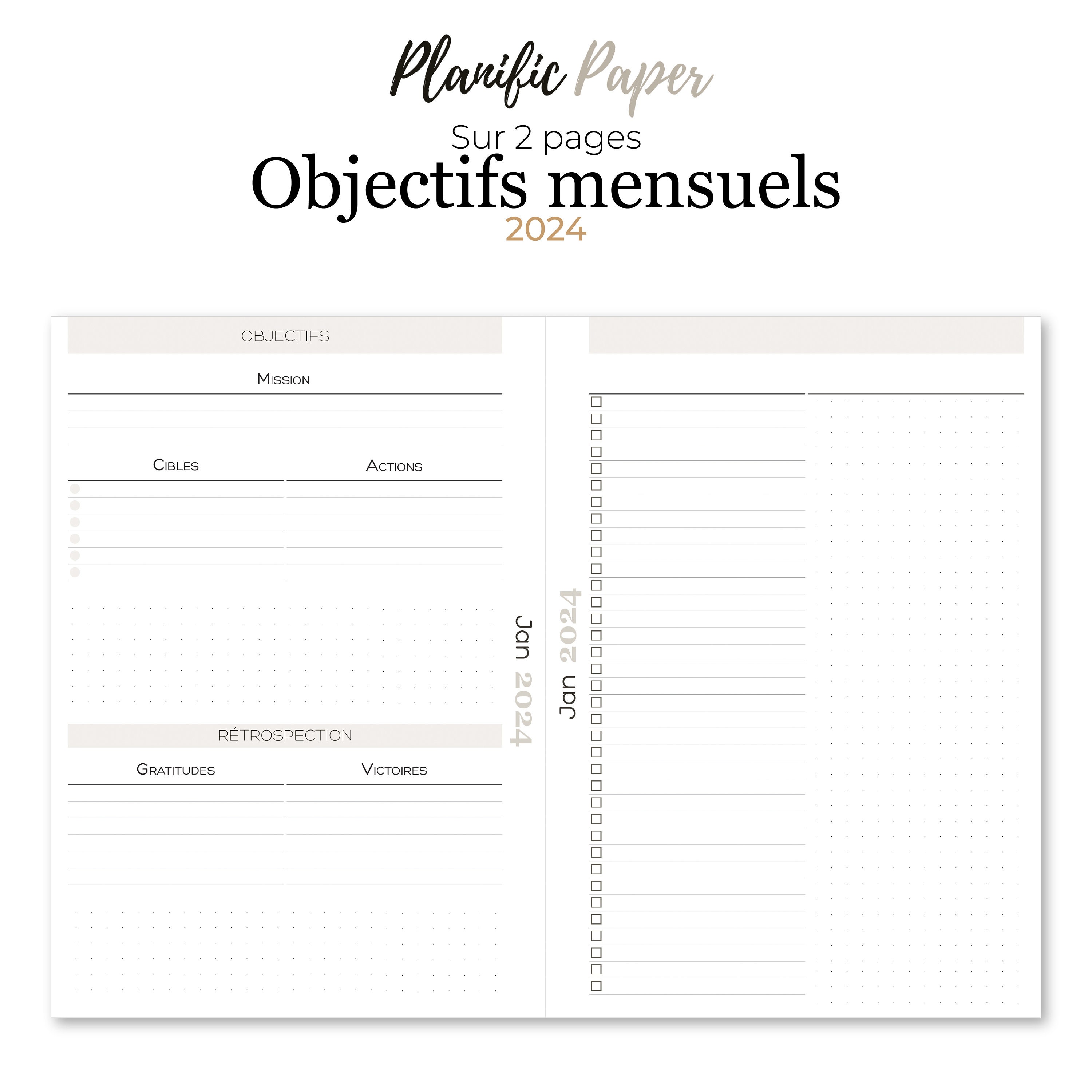 2024 French A5 Printable Agenda Week on 4 Pages in 3 Blocks - Etsy