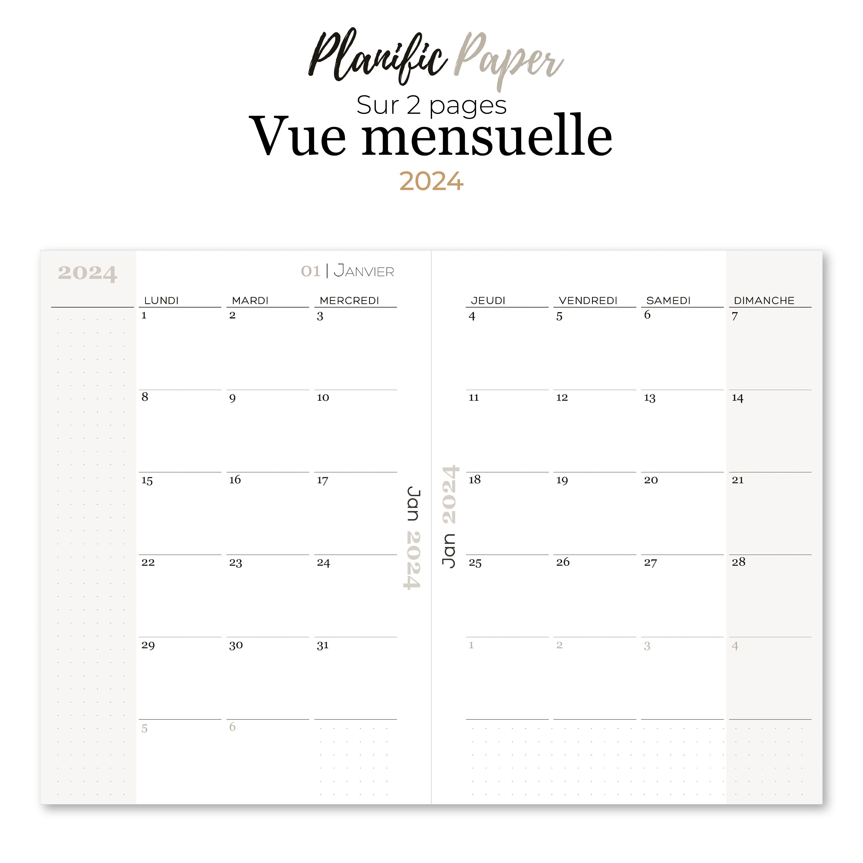 2024 French A5 Printable Agenda Week on 4 Pages in 3 Blocks - Etsy