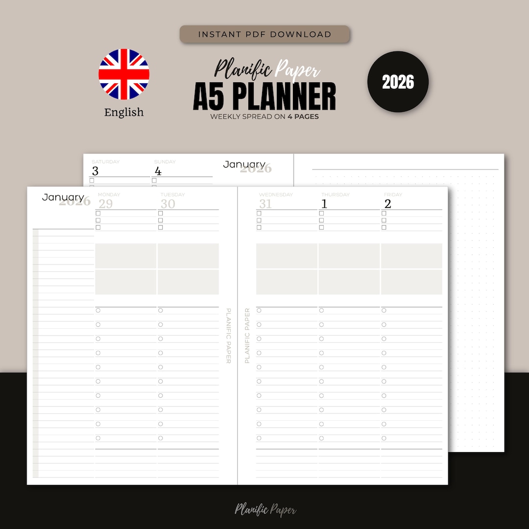 2026 Complete Printable Planner - English - Weekly To-do List Planner ...