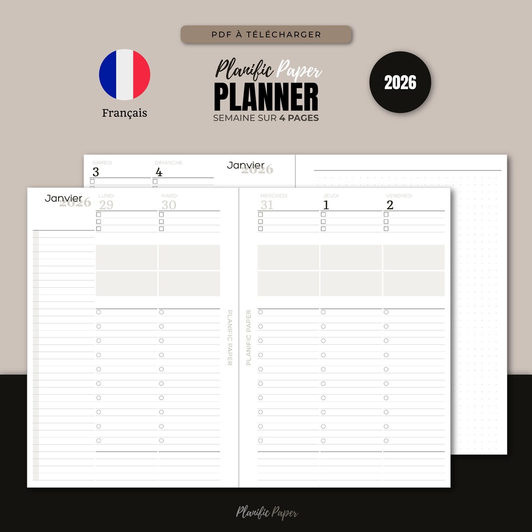 2026 Complete Printable Planner - French - Weekly To-do List Planner ...