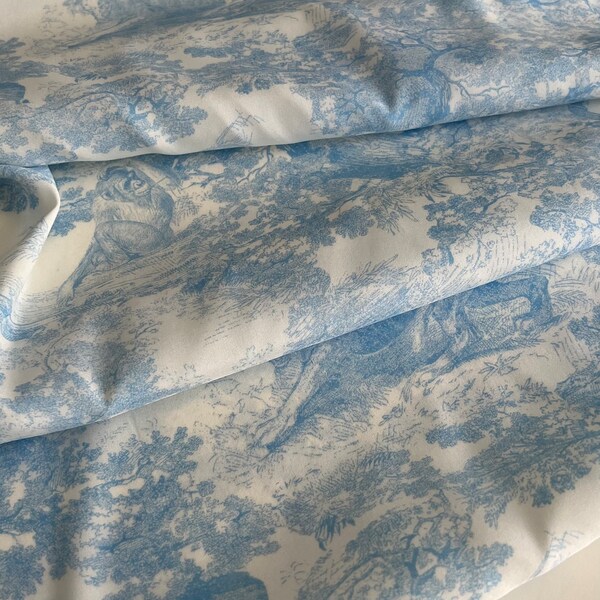 Light Blue Toile Fabric - Etsy