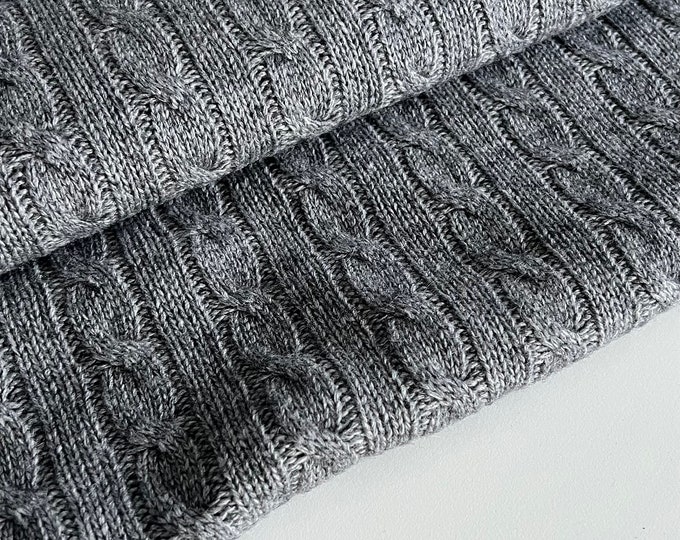 Italian, 100% Knitting Wool Fabric, Wool Fabric, Cable Knit Fabric ...