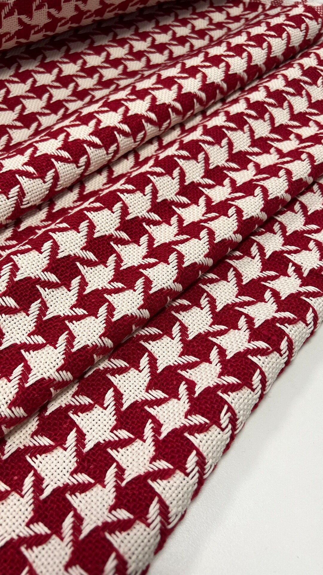 Luxury Italian Designer Fabric Wool Red and White - Etsy