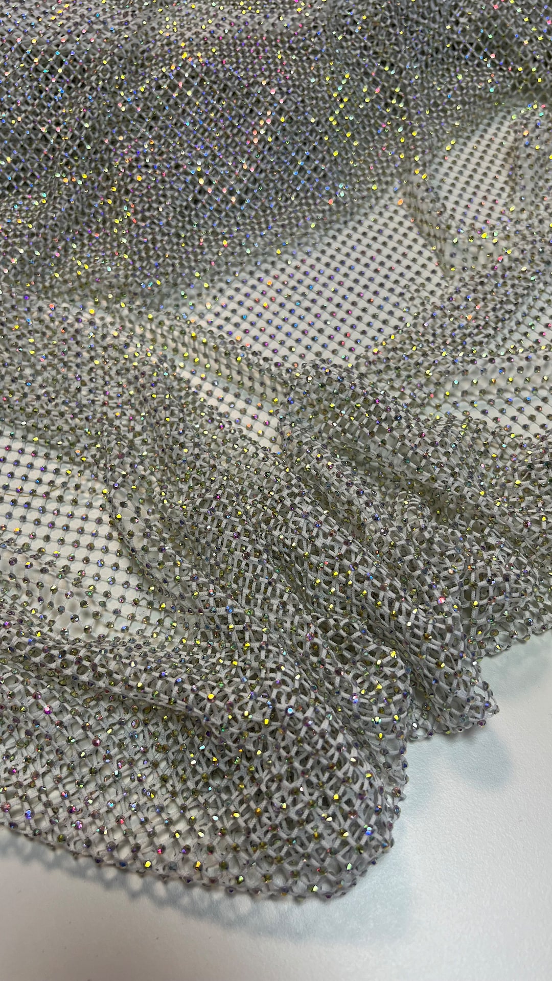 Exclusive Italian Iridescent Rhinestone Fabrics on Black 4-way Stretch ...