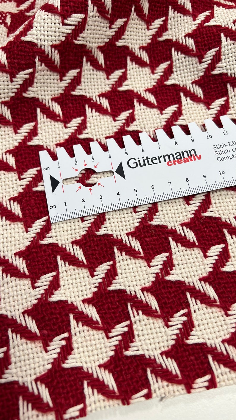 Luxury Italian Designer Fabric Wool Red white - Etsy