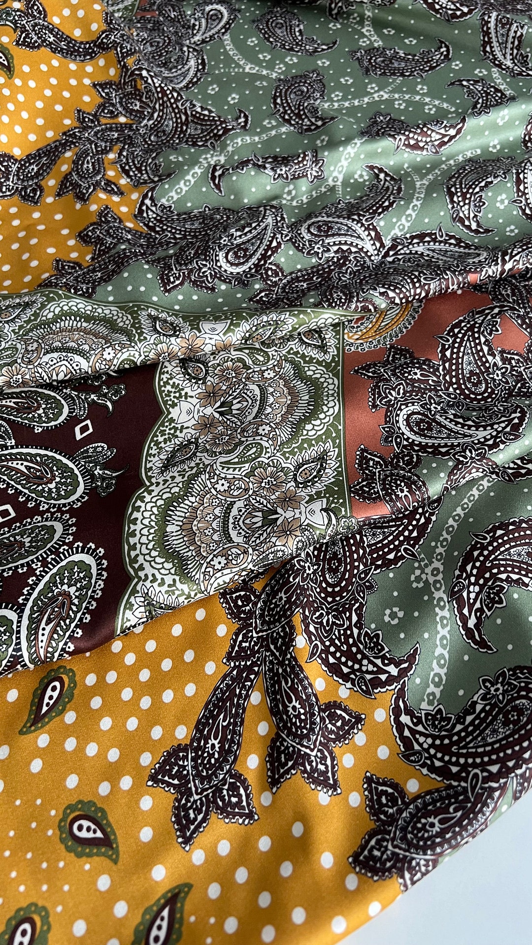 Exclusive Italian Viscose Satin Fabric, Beautiful Print in ETRO Style ...