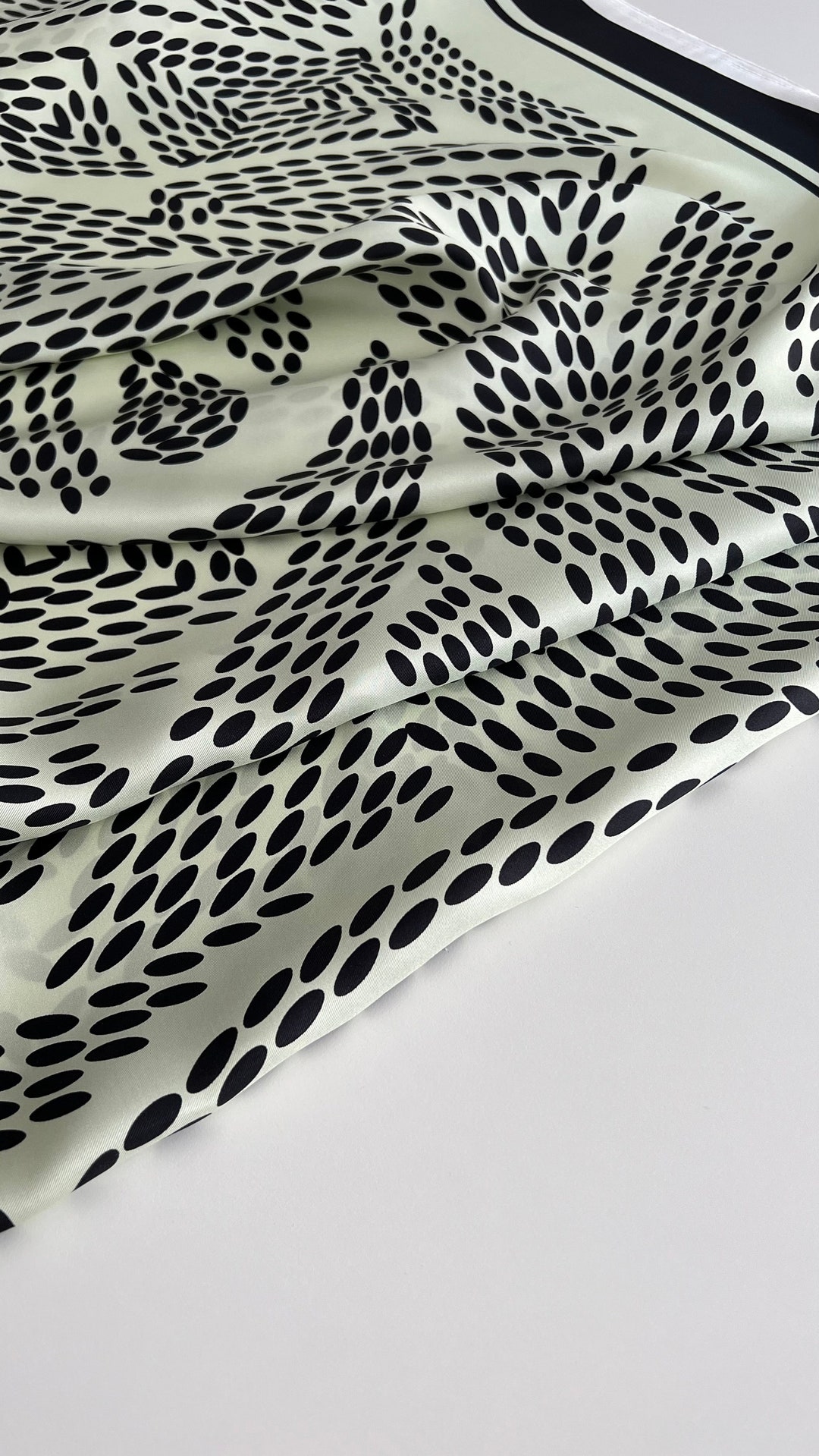 Exclusive Italian Silk Twill Fabric With Borders on the Sides, Very ...